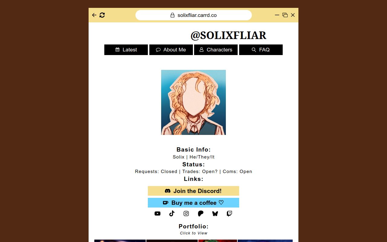 Solixfliar's Carrd